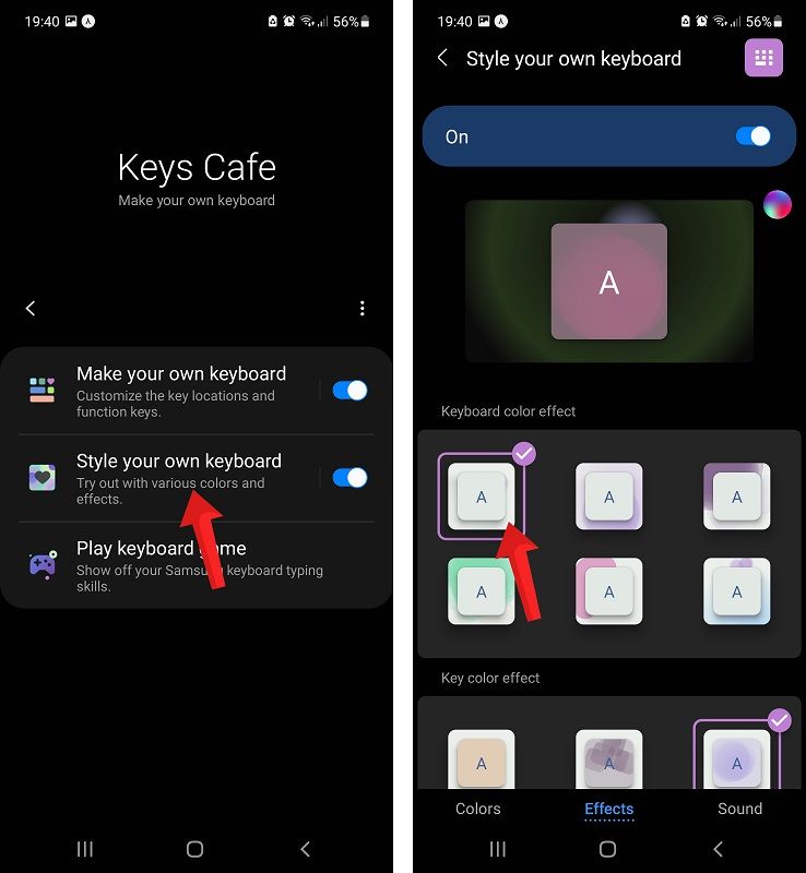 آموزش اضافه کردن افکت رنگی به کیبورد گوشی سامسونگ با Keys cafe - ترفند سه