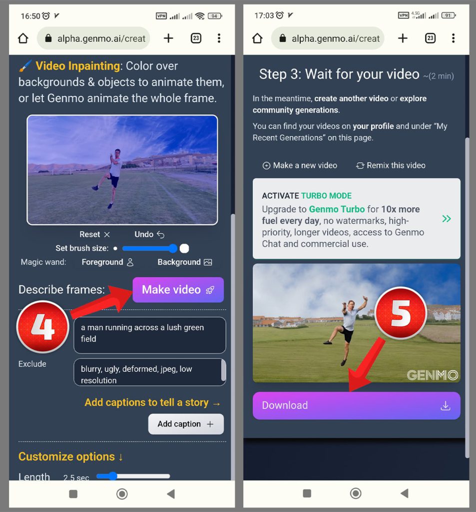 آموزش تبدیل عکس به ویدیو با هوش مصنوعی Genmo (شبیه Kaiber.ai) - ترفند سه
